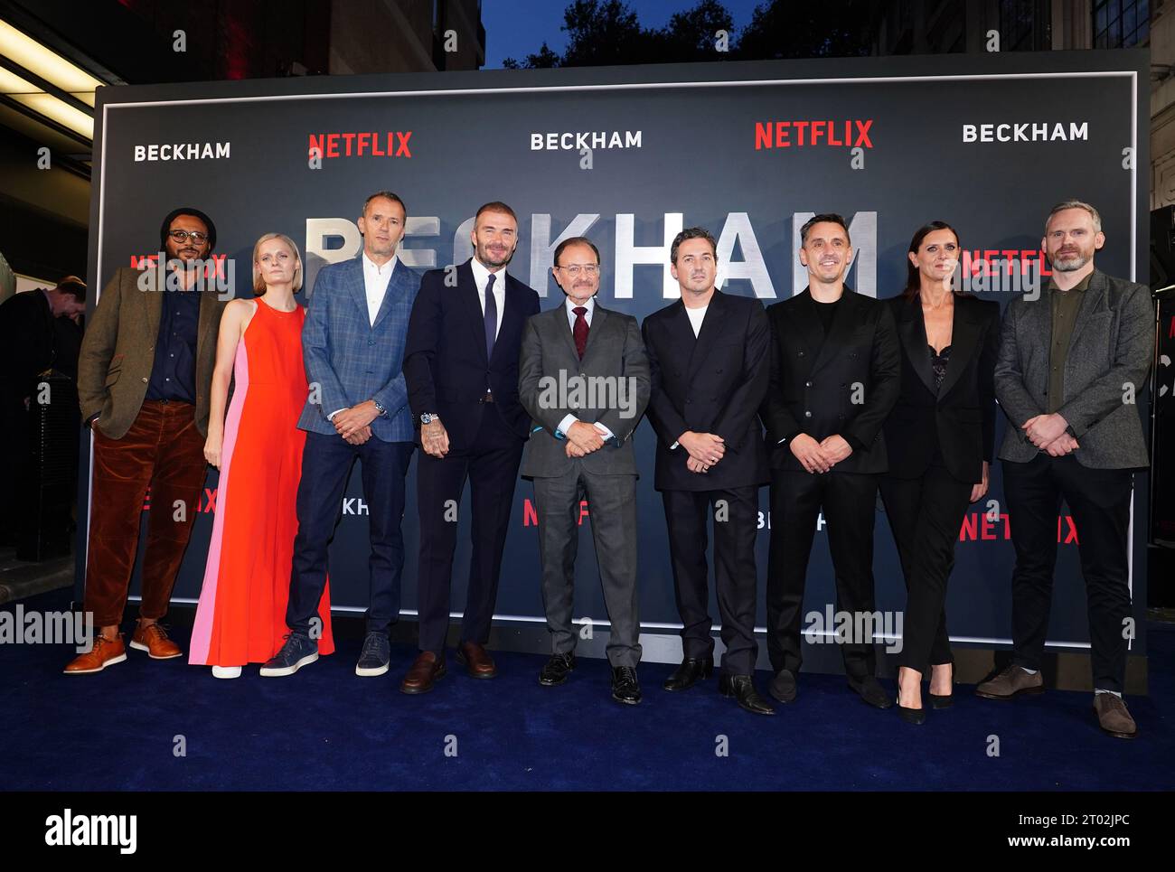 (left to right) A guest, Billie Shepherd, John Battsek, David Beckham ...