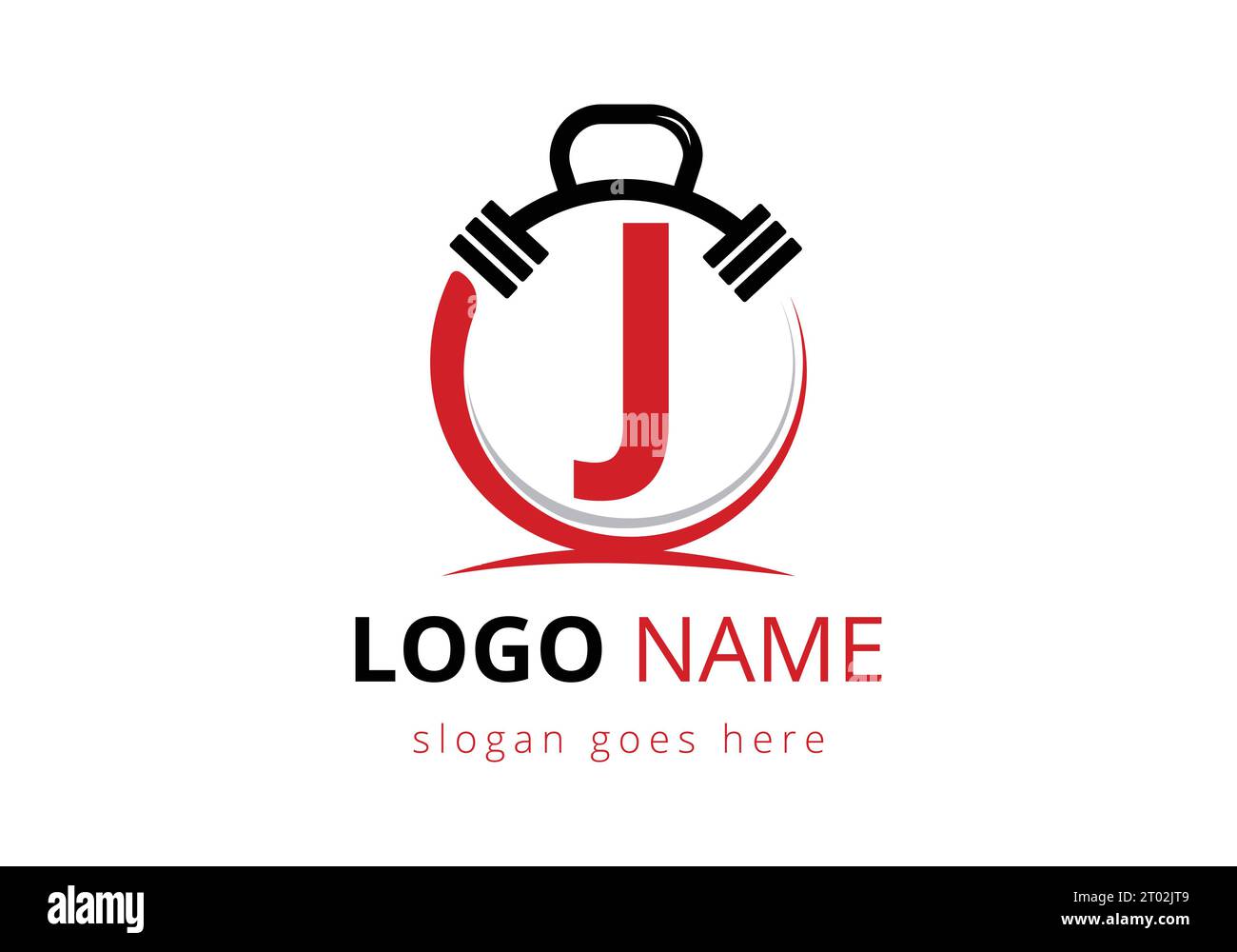 Letter J Logo With barbell. Fitness Gym logo. Lifting vector logo ...