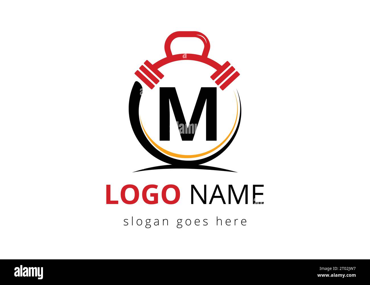 Letter M Logo With barbell. Fitness Gym logo. Lifting vector logo ...