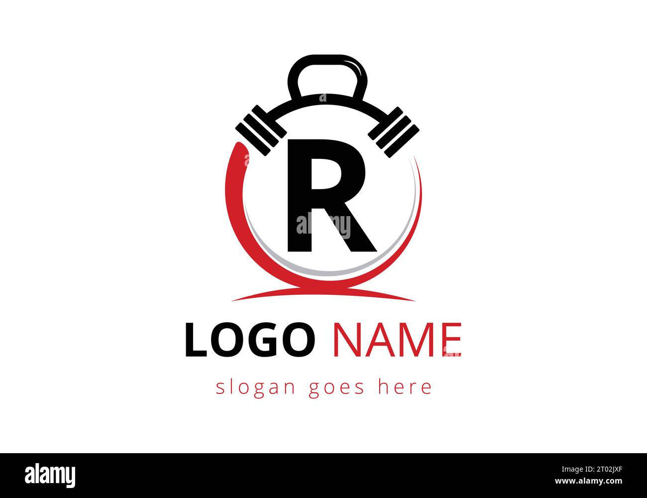Letter R Logo With barbell. Fitness Gym logo. Lifting vector logo ...