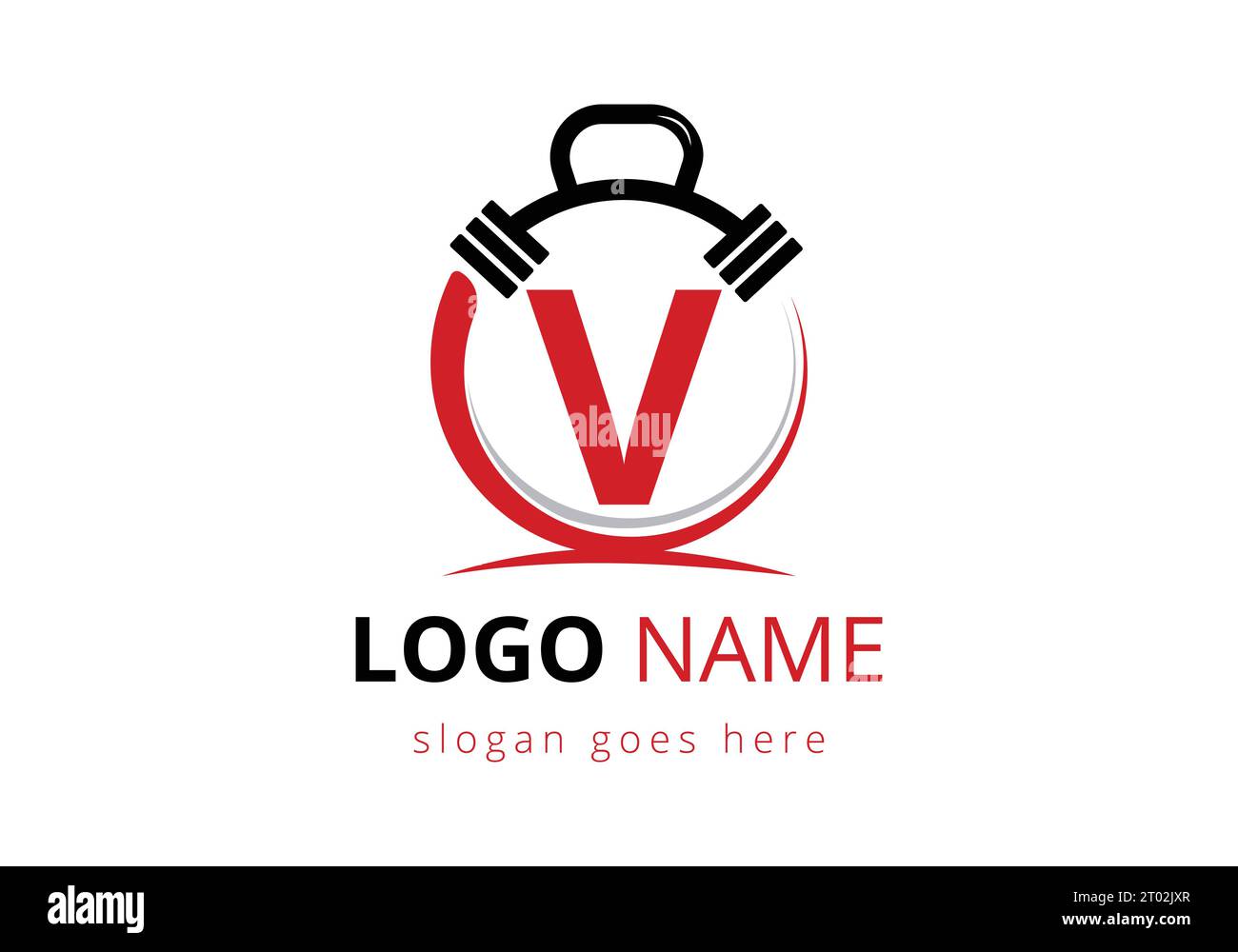 Letter V Logo With barbell. Fitness Gym logo. Lifting vector logo ...