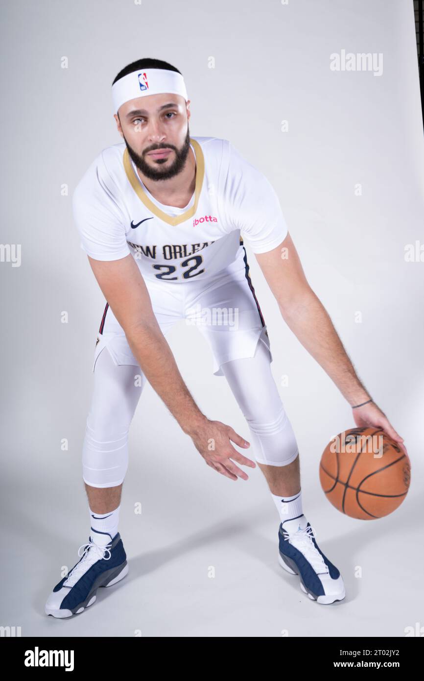 New Orleans Pelicans forward Larry Nance Jr. (22) poses for portraits ...