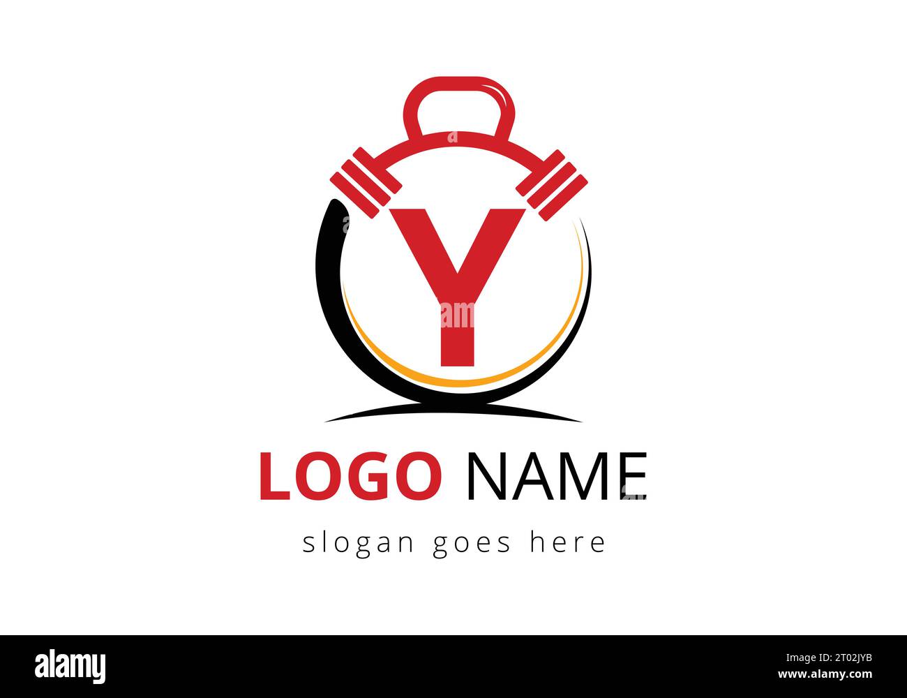 Letter Y Logo With barbell. Fitness Gym logo. Lifting vector logo ...