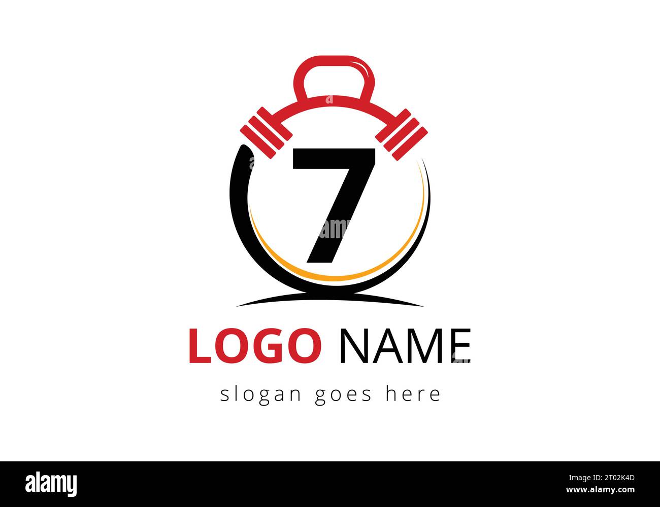 Letter 7 Logo With barbell. Fitness Gym logo. Lifting vector logo ...