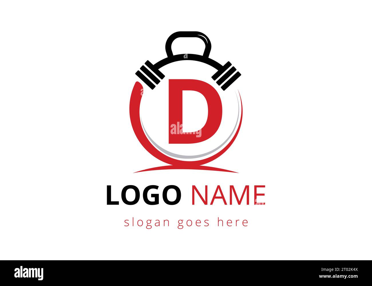 Letter D Logo With barbell. Fitness Gym logo. Lifting vector logo ...