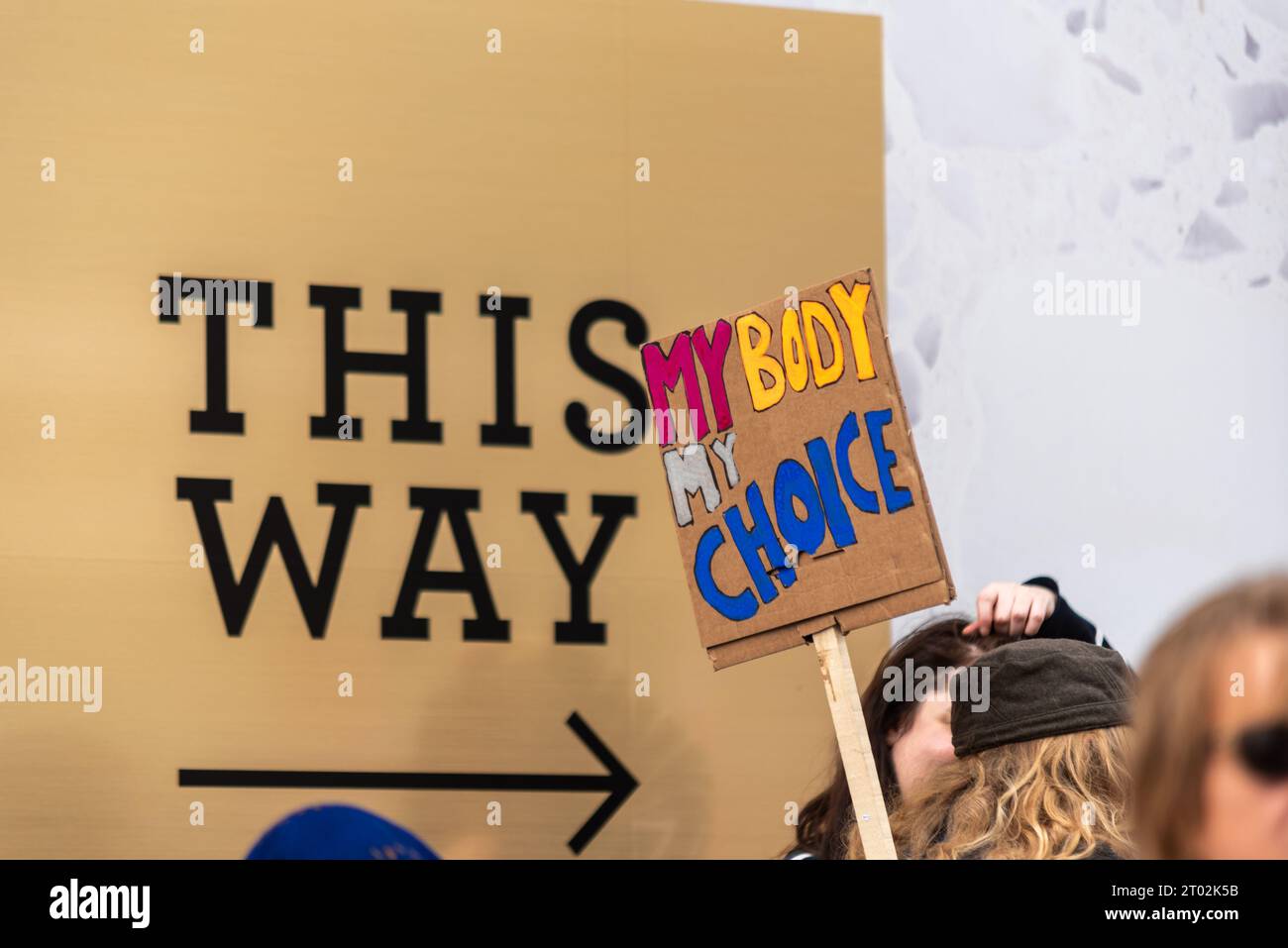 My body my choice placard at a Million Women Rise protest against male ...