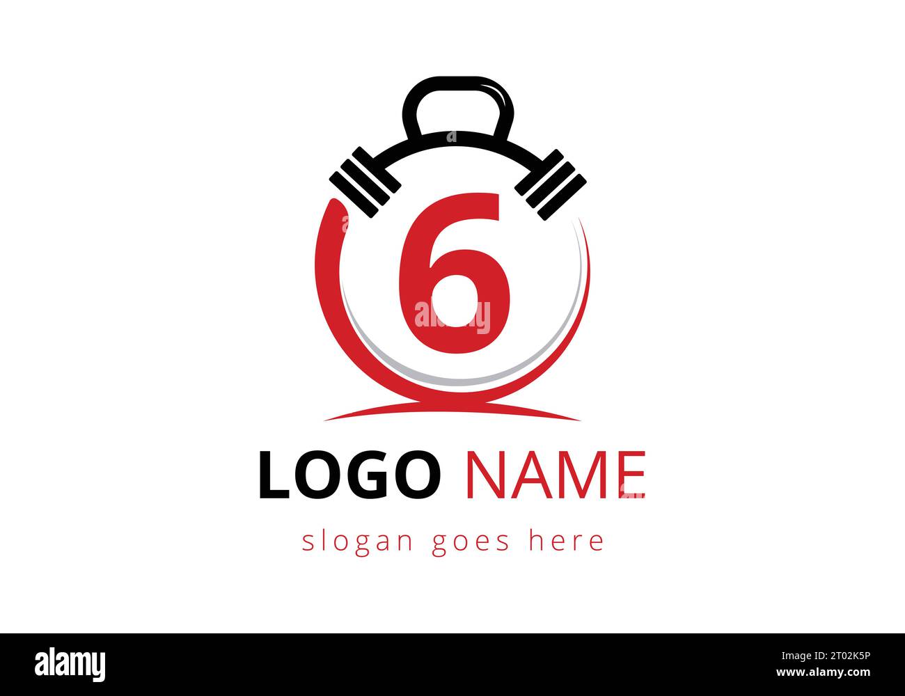 Letter 6 Logo With barbell. Fitness Gym logo. Lifting vector logo ...
