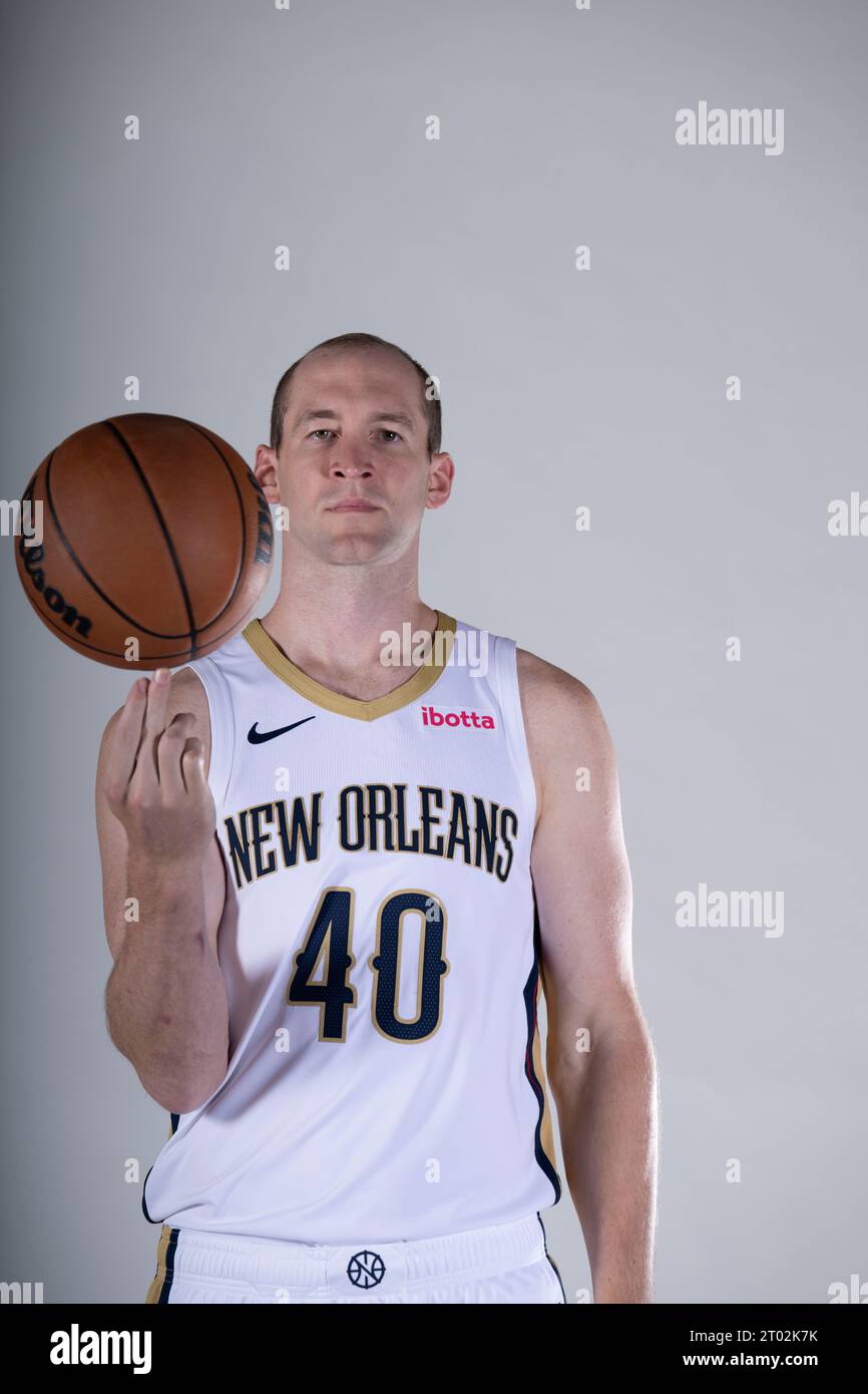 New Orleans Pelicans center Cody Zeller (40) poses for portraits during ...