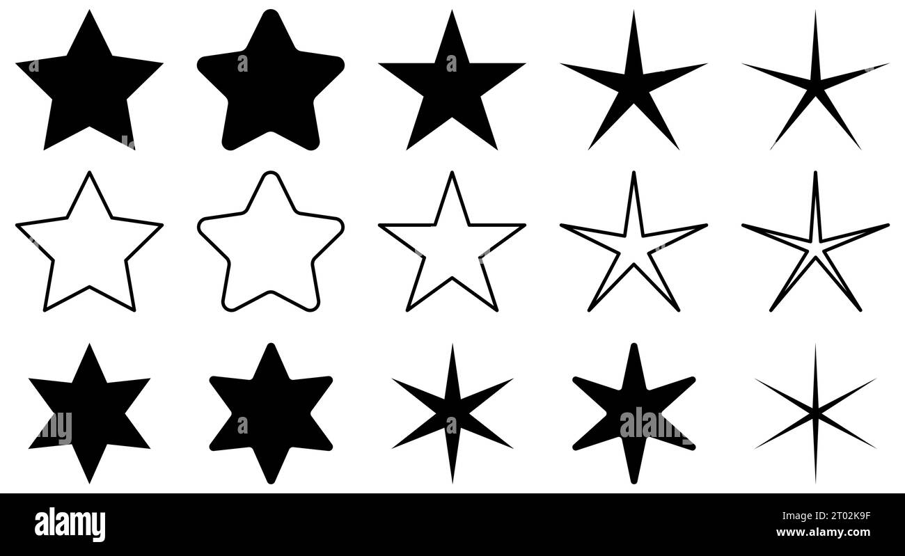 Star icons. Vector illustration isolated on white background Stock ...