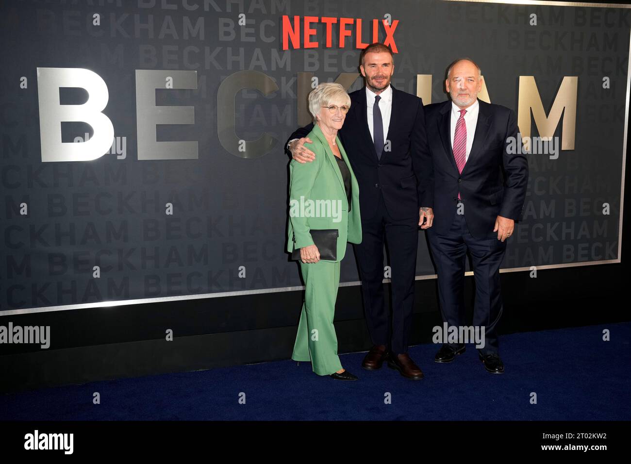 Sandra Beckham, from left, David Beckham and Ted Beckham pose for ...