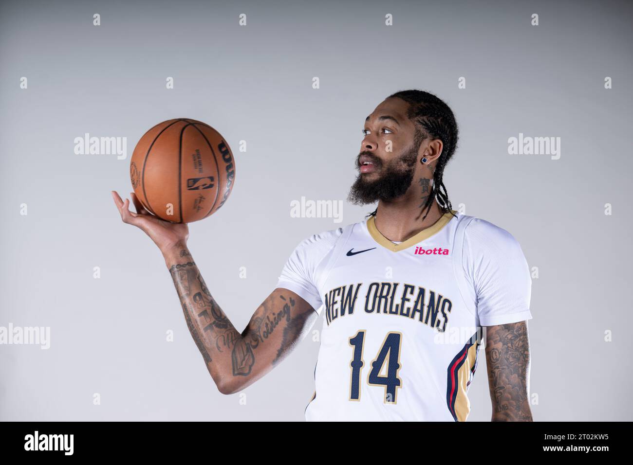 New Orleans Pelicans forward Brandon Ingram (14) poses for portraits ...