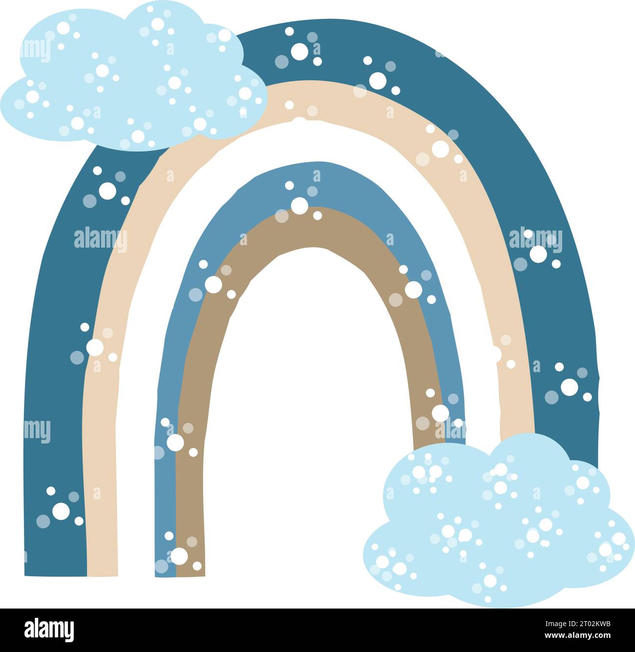 Children's rainbow in boho style Cute illustration in pastel colors ...