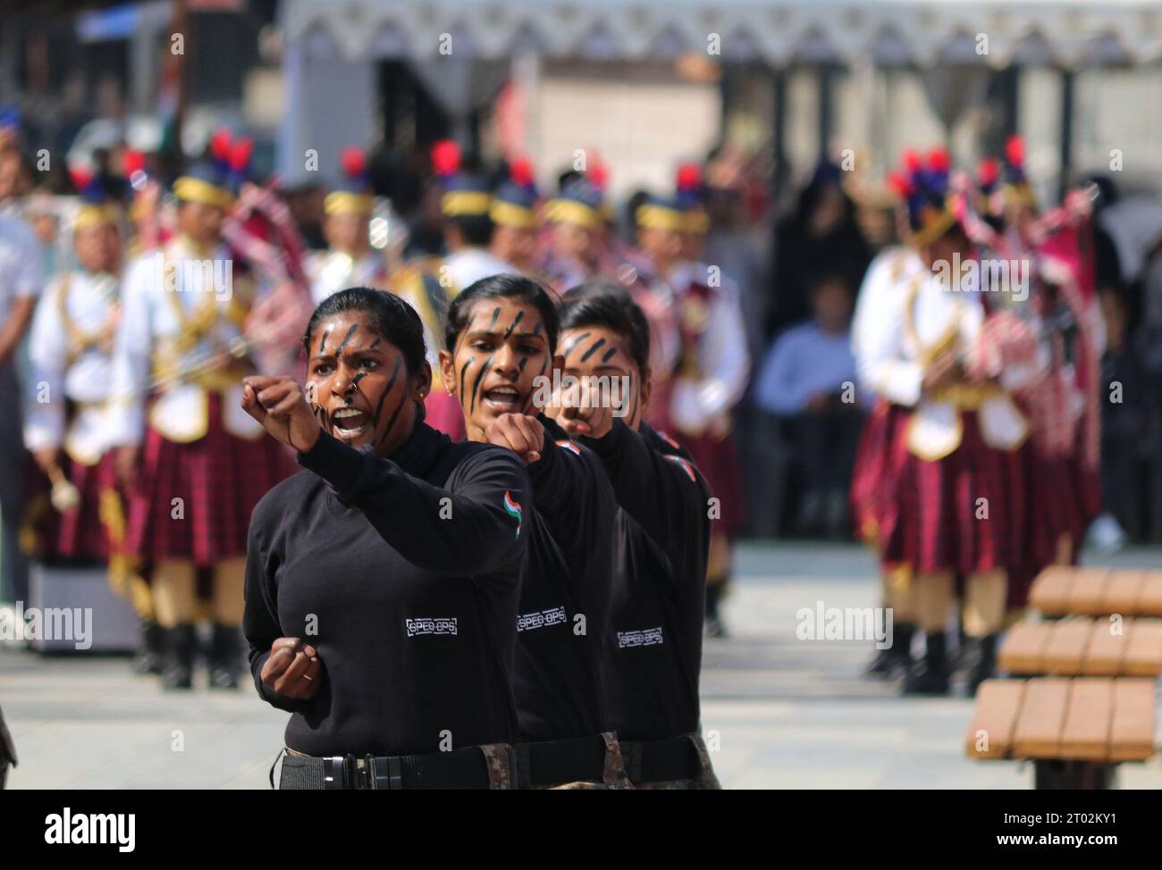 Srinagar Kashmir, India. 03rd Oct, 2023. Women commandos of the Indian ...