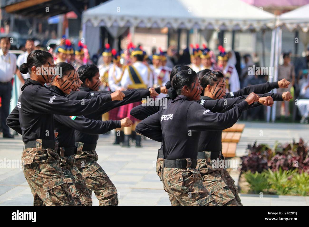 Srinagar Kashmir, India. 03rd Oct, 2023. Women commandos of the Indian ...