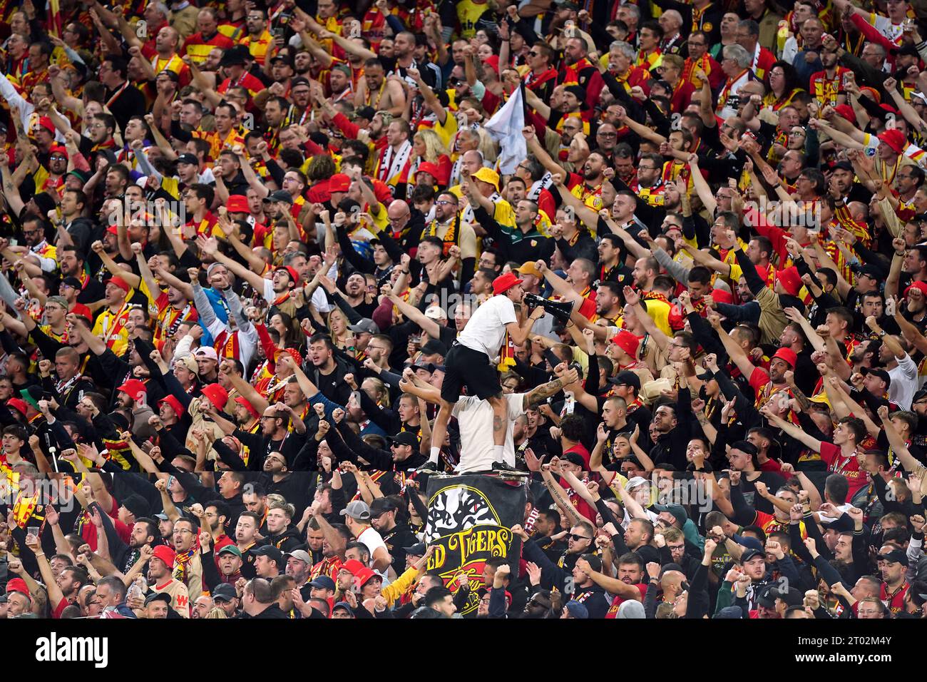 RC Lens fans in the stands during the UEFA Champions League Group B ...