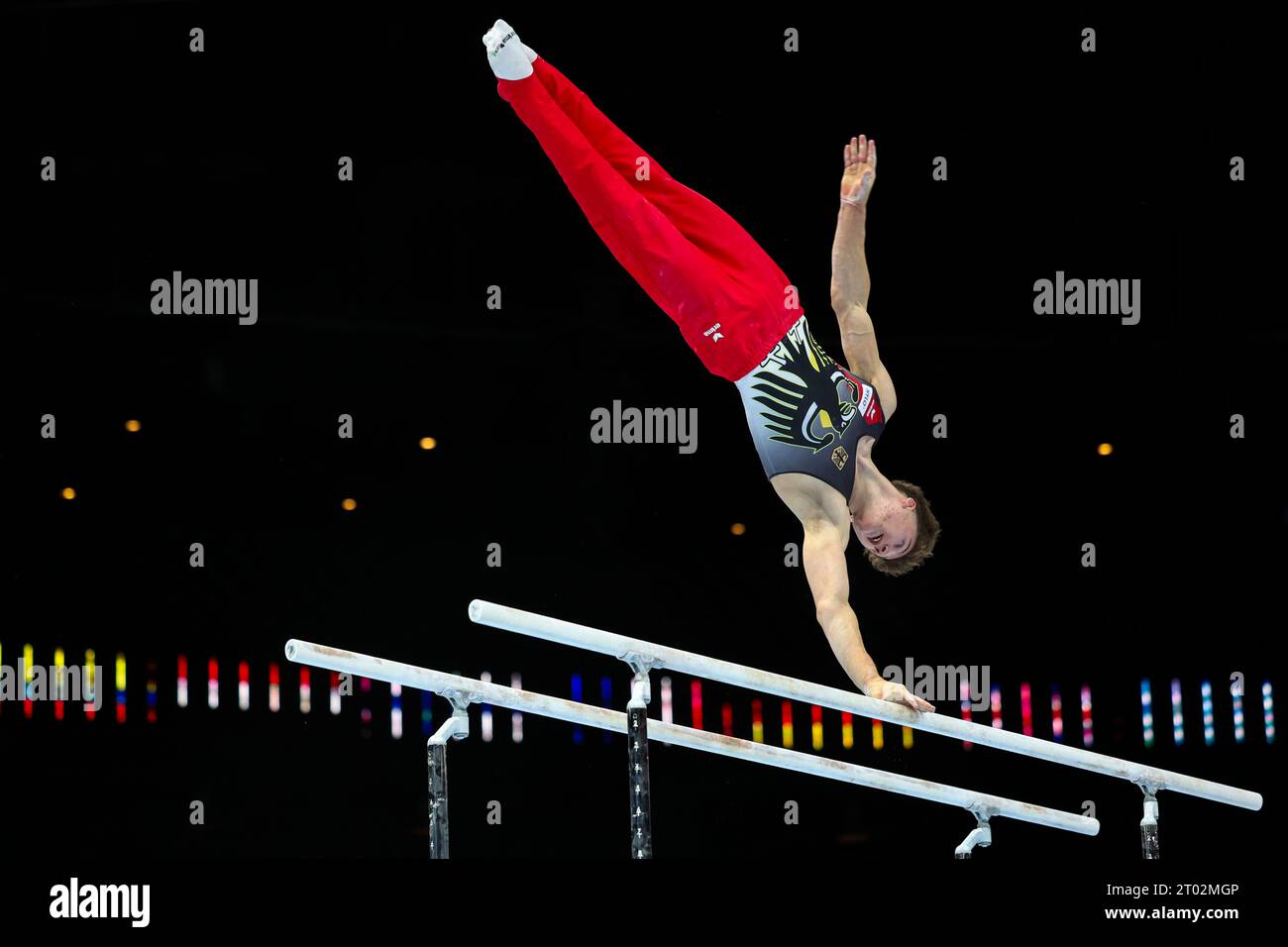 Germany's Pascal Brendel competes on the parallel bars during the Men's ...