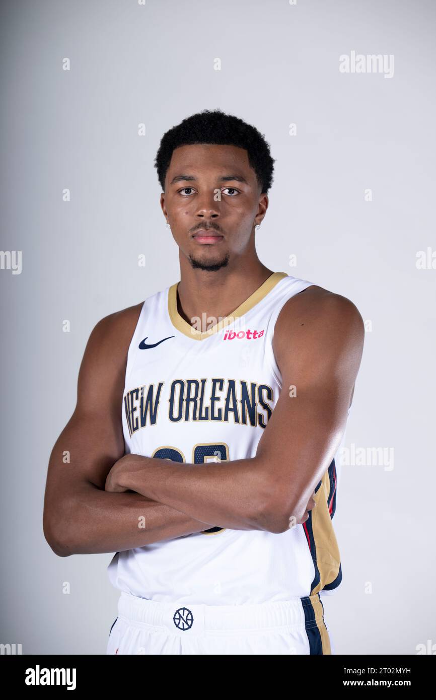 New Orleans Pelicans guard Trey Murphy III (25) poses for portraits ...