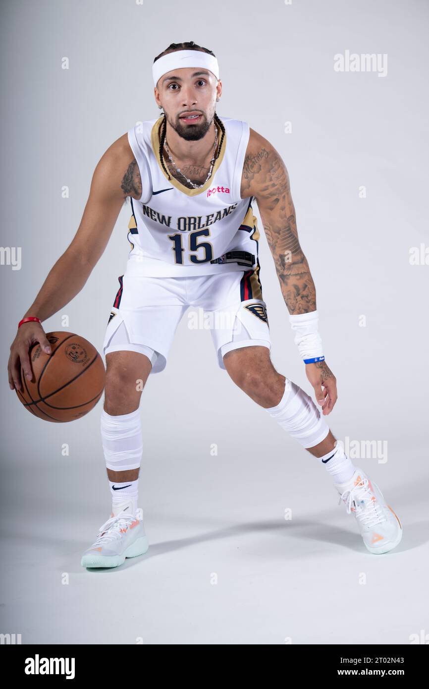 New Orleans Pelicans guard Jose Alvarado (15) poses for portraits ...