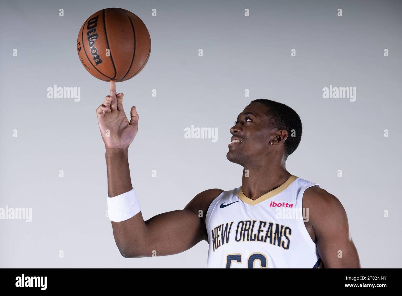 New Orleans Pelicans center Trey Jemison (56) poses for portraits ...