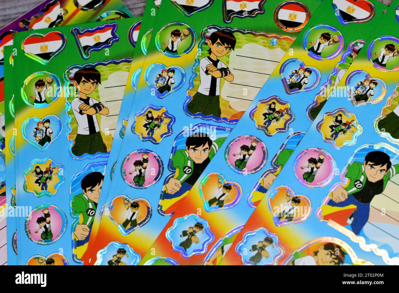 Cairo, Egypt, September 27 2023: Adhesive notebook stickers for kids ...