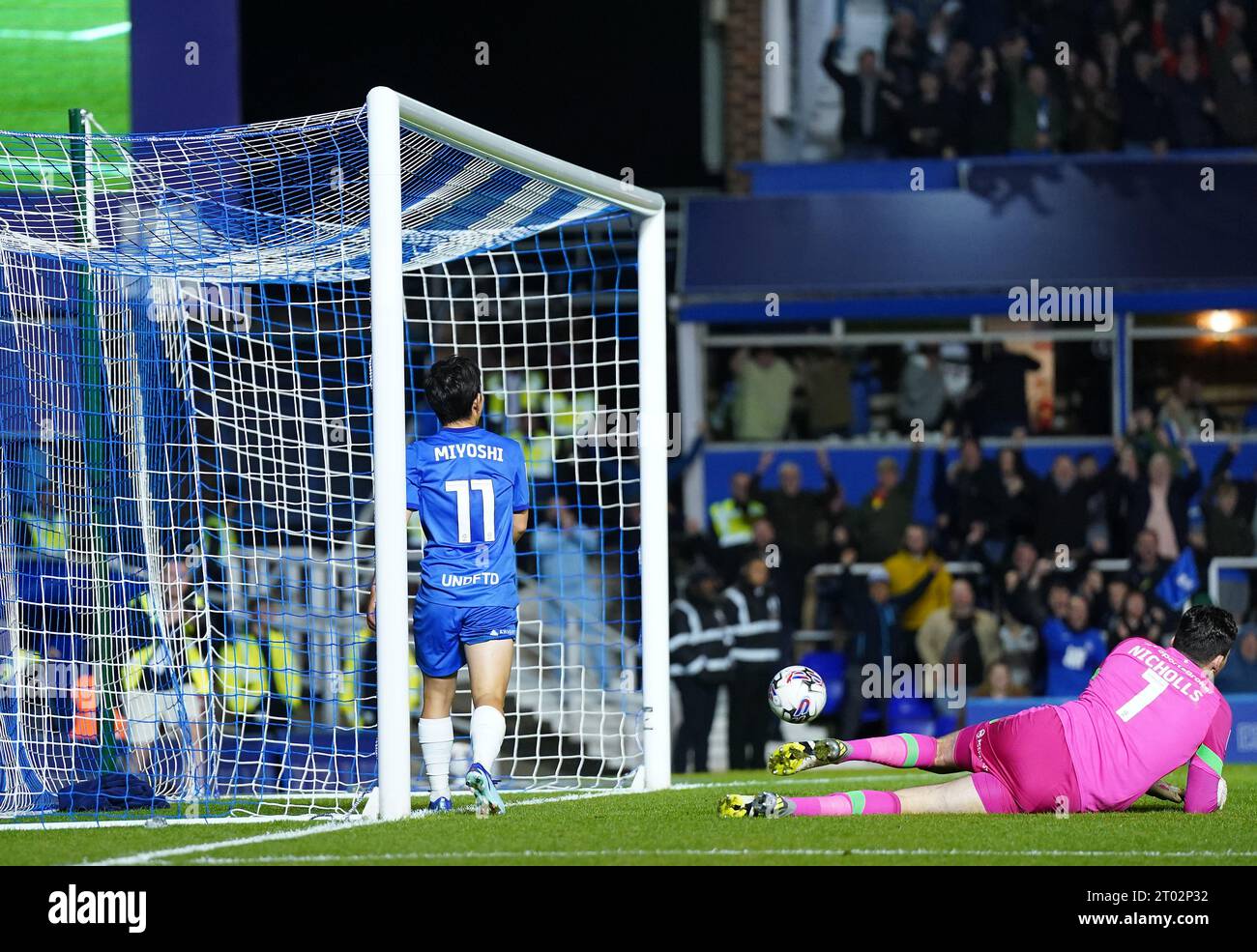 Birmingham City's Koji Miyoshi scores their side's second goal of the ...