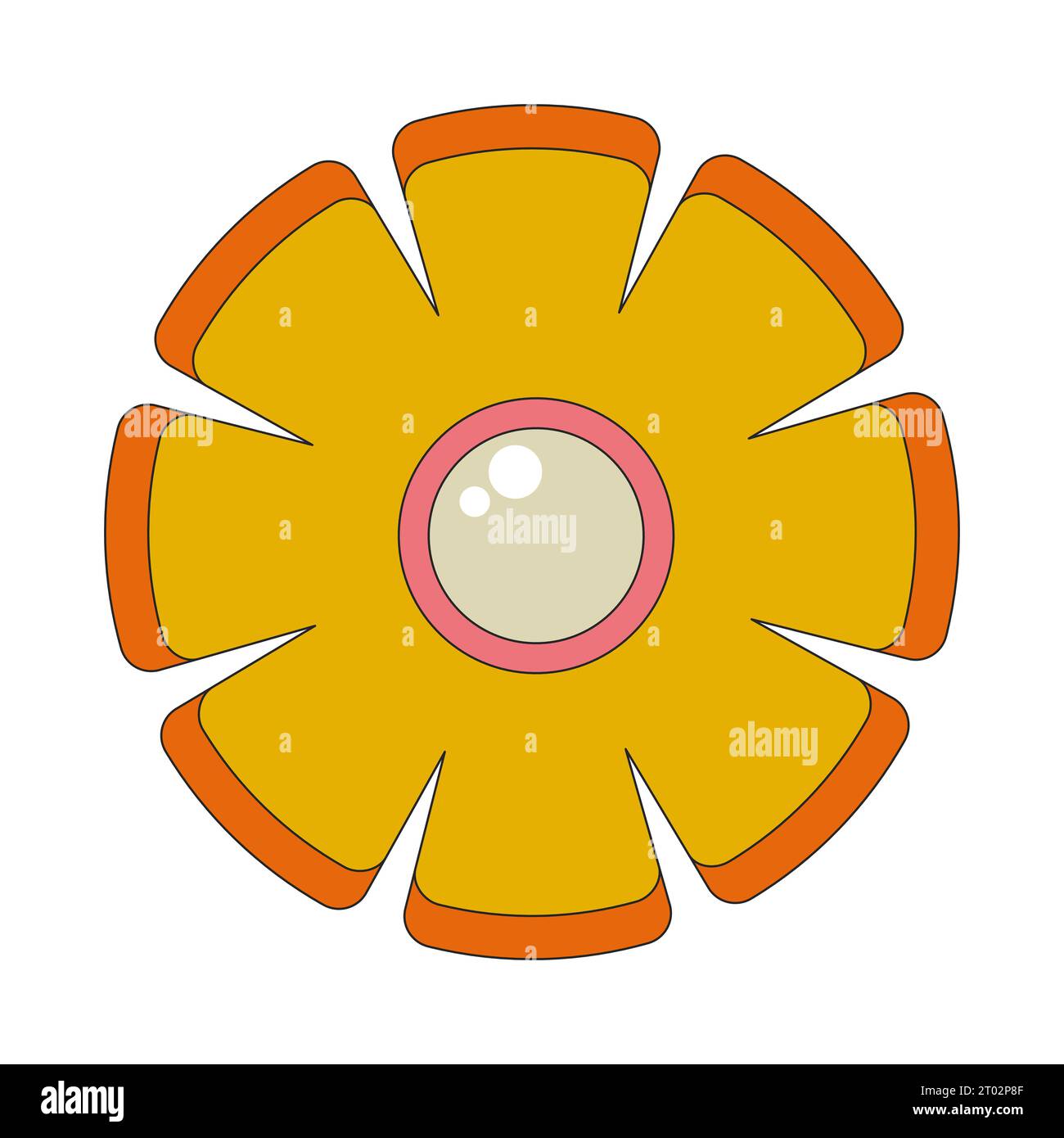 Rural wild flower 2D linear cartoon object Stock Vector Image & Art - Alamy