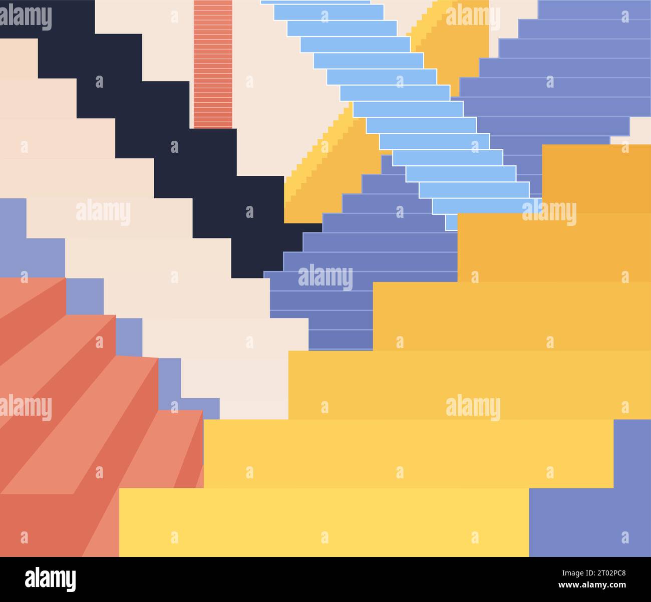 Stairs labyrinth abstraction 2D illustration concept Stock Vector Image ...