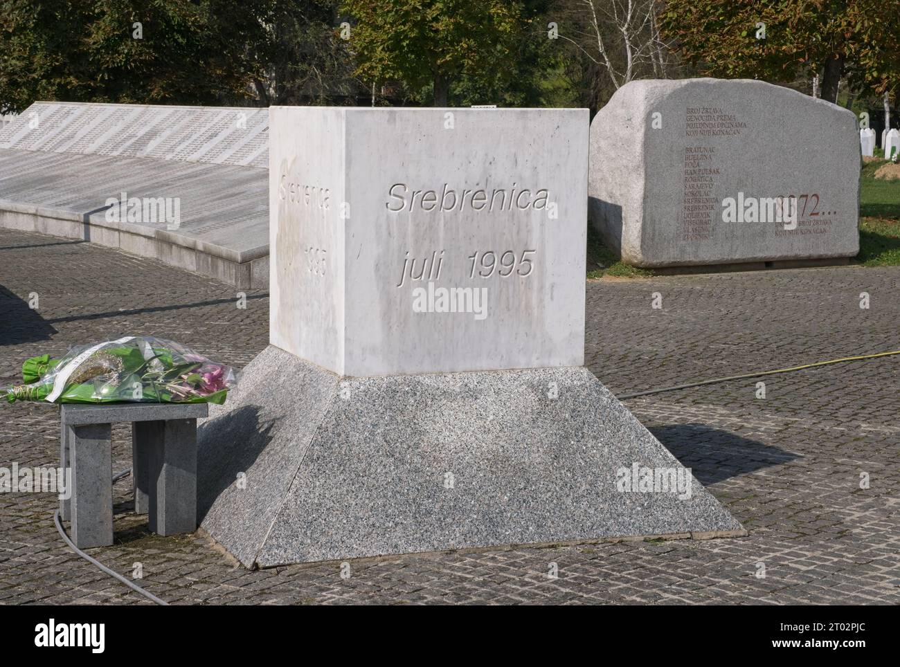 Potocari, Bosnia and Herzegovina - Oct 2, 2023: Srebrenica - Potocari Memorial Center. This is ...