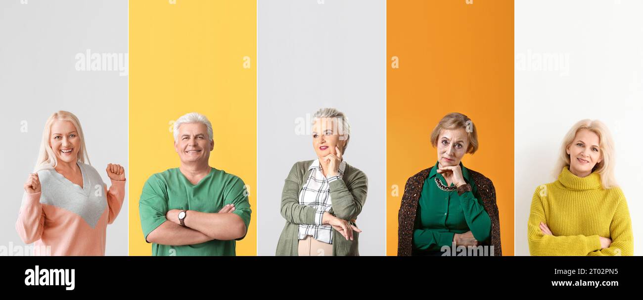 Set modern elderly people hi-res stock photography and images - Alamy