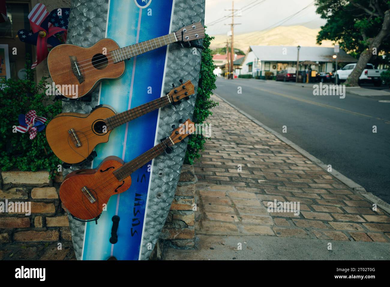 LAHAINA, HI - dec, 2020 - View of historic buildings in Lahaina, a ...