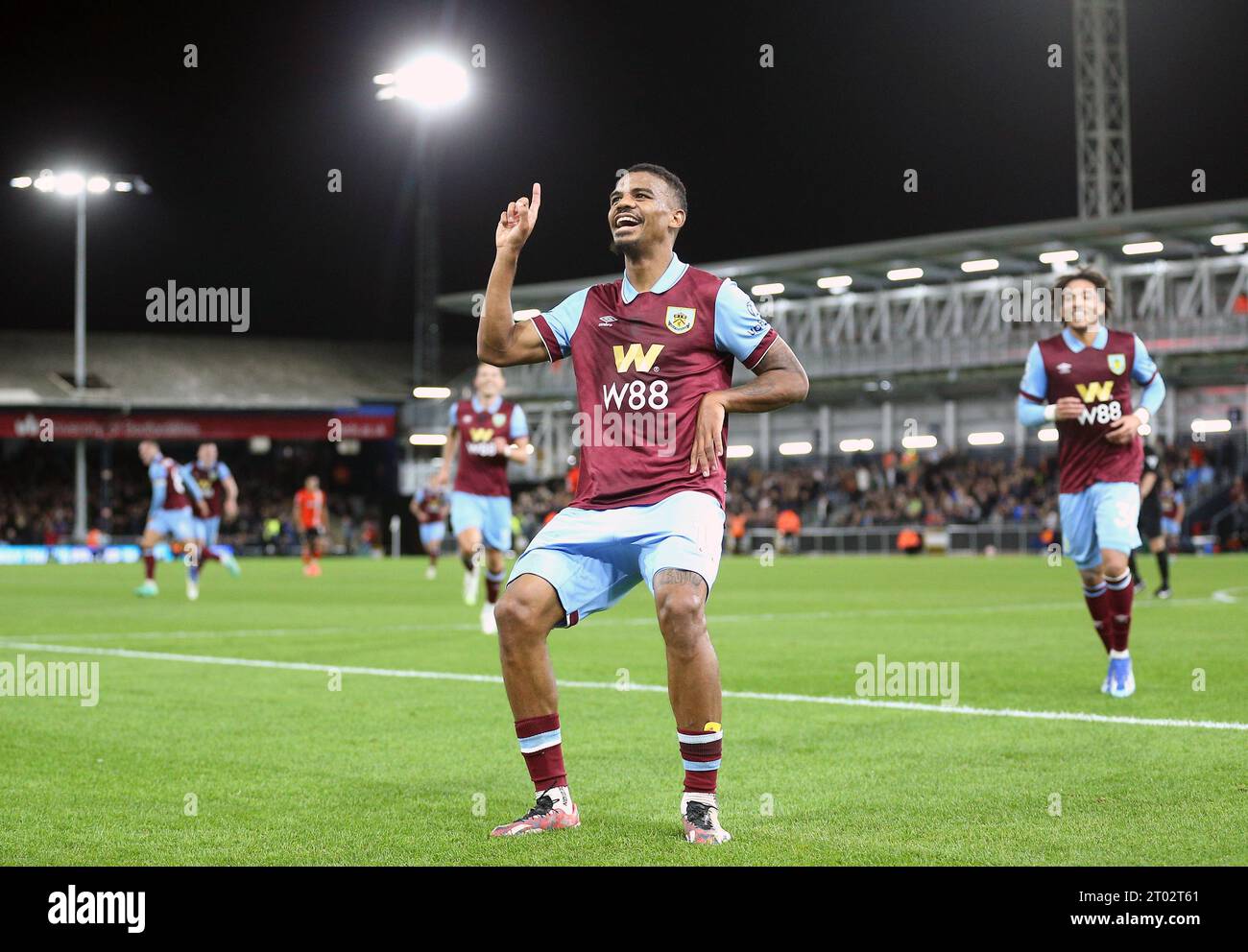 Burnley's Lyle Foster celebrates scoring their side's first goal of the ...