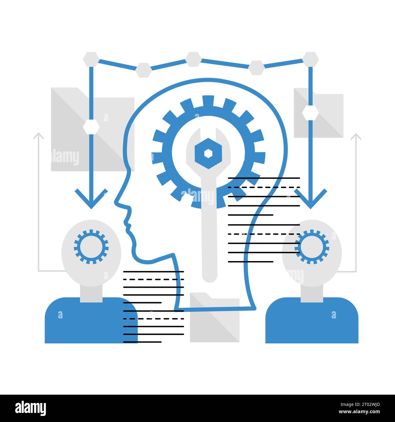 Startup effective teamwork. Team brainstorming, problem solving graphic ...