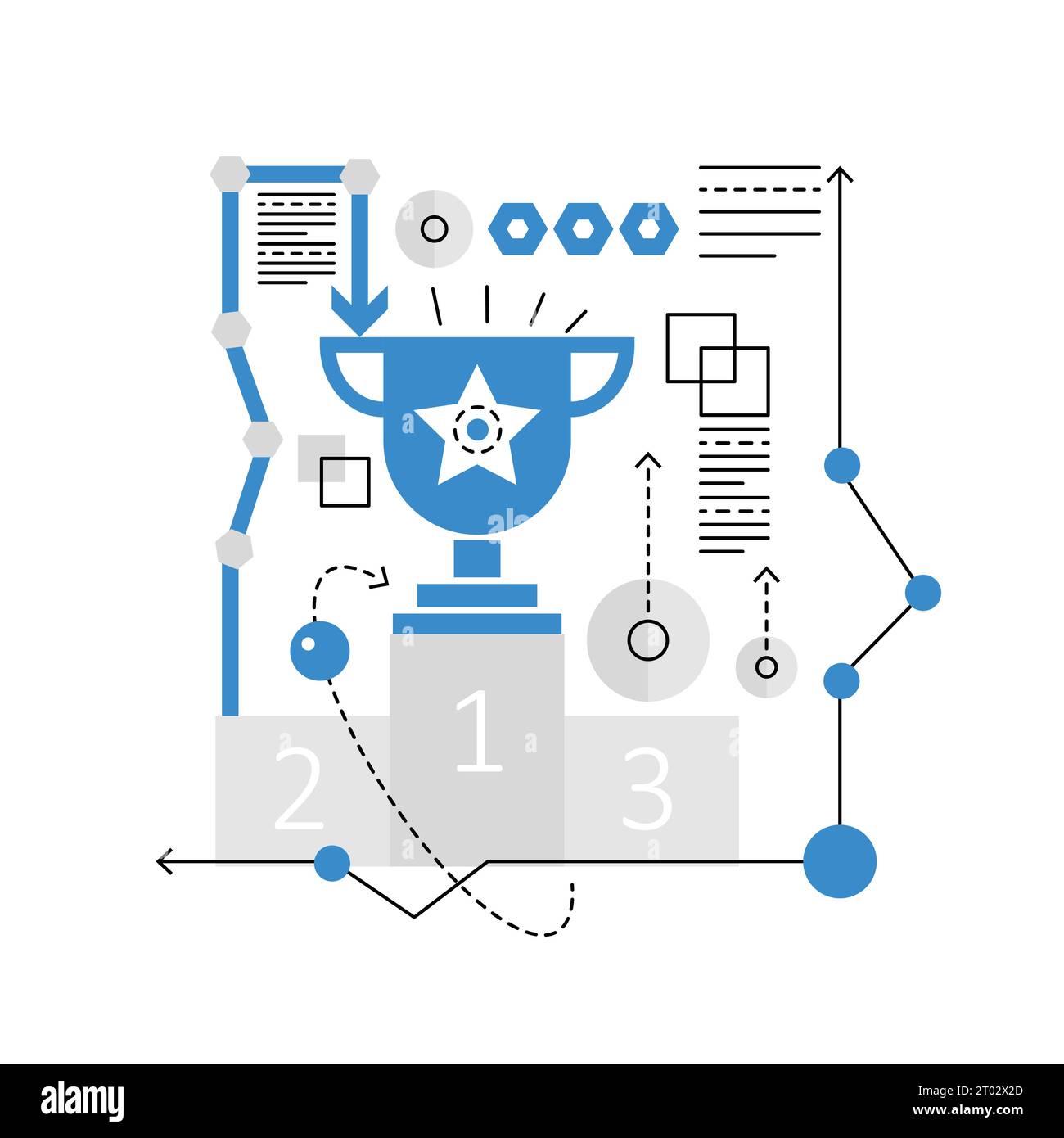 Successful business startup. Best startup idea, winner project graphic ...