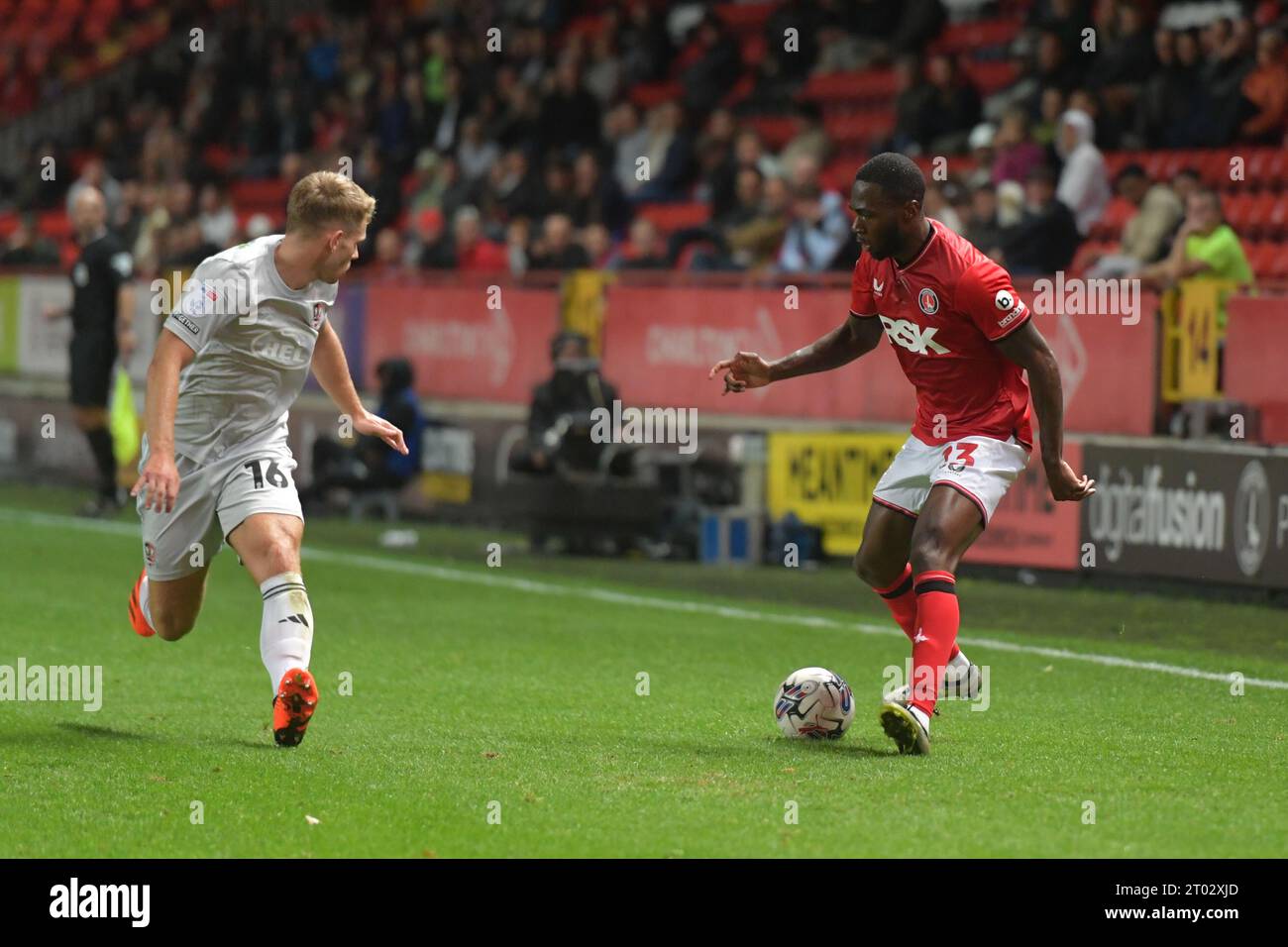 London; England. 3rd Oct 2023. Corey Blackett-Taylor of Charlton ...