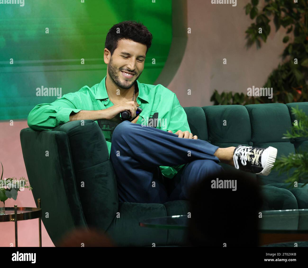 MIAMI BEACH, FL-OCT 3: Sebastian Yatra is seen during Q & A with ...