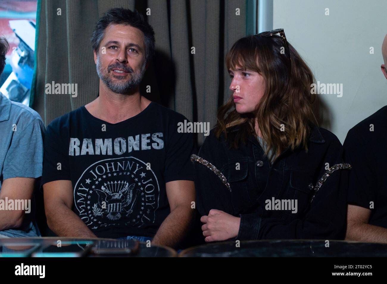 Actors Hugo Silva and Susana Abaitua during a media visit to the ...