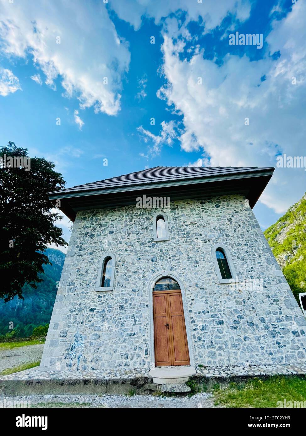 Christian Church in the village of Theth in Theth National Park ...