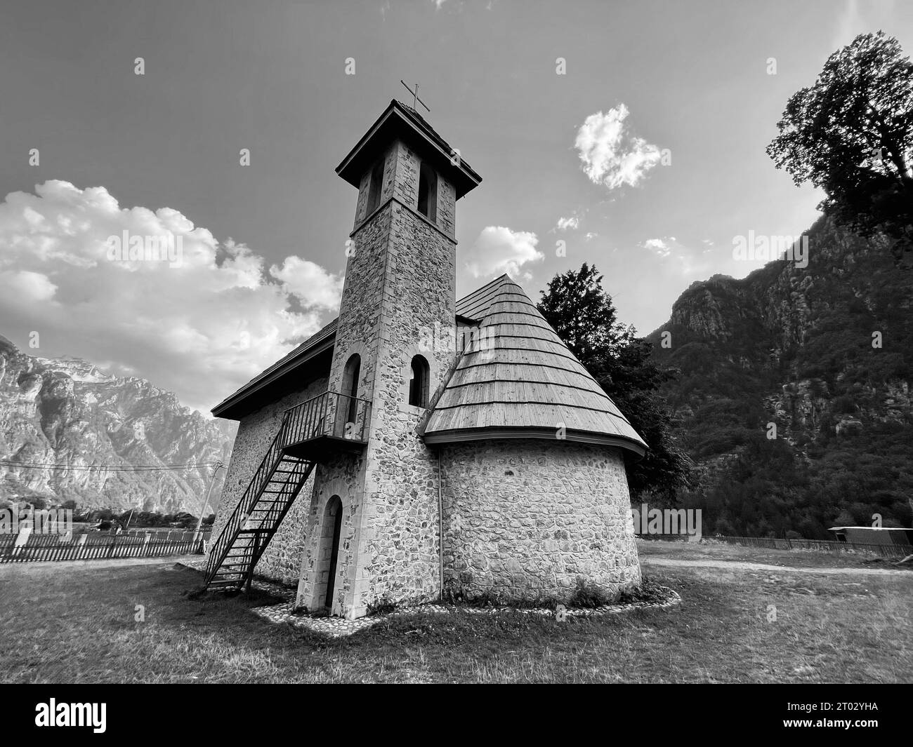 Christian Church in the village of Theth in Theth National Park ...