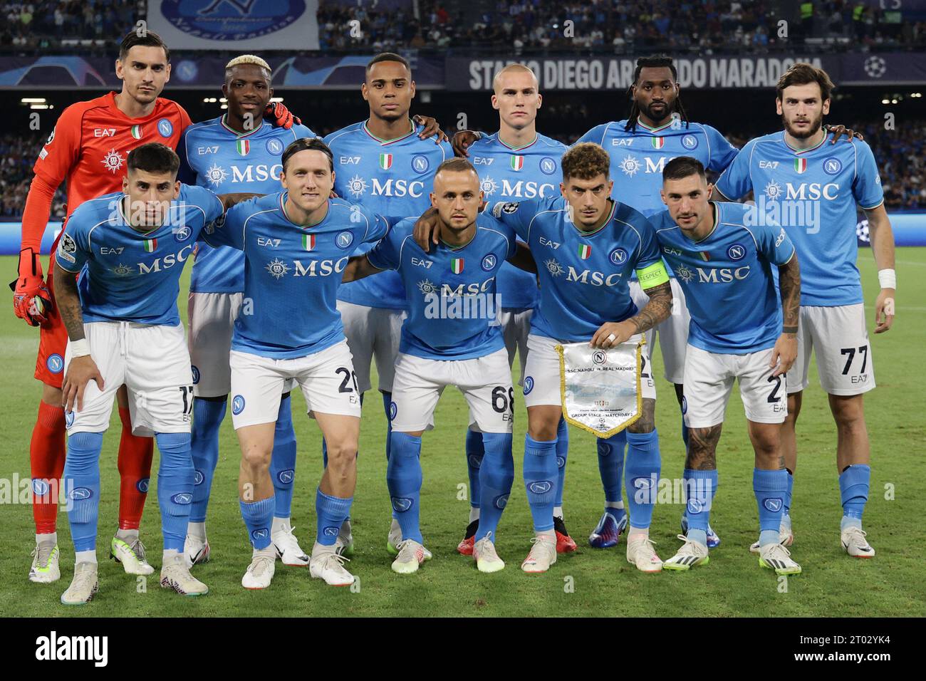 Naples, Italy. 03rd Oct, 2023. Napoli players pose for a team photo ...