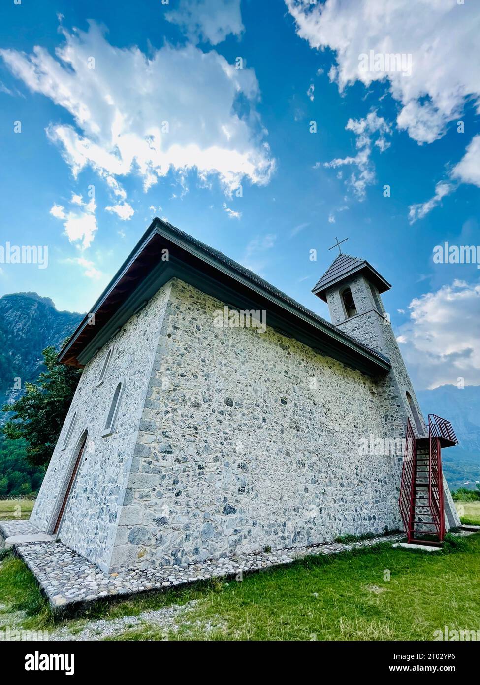 Christian Church in the village of Theth in Theth National Park ...