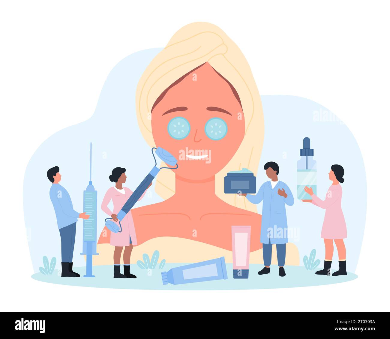 Cosmetic and spa beauty skincare procedures, cosmetology vector ...