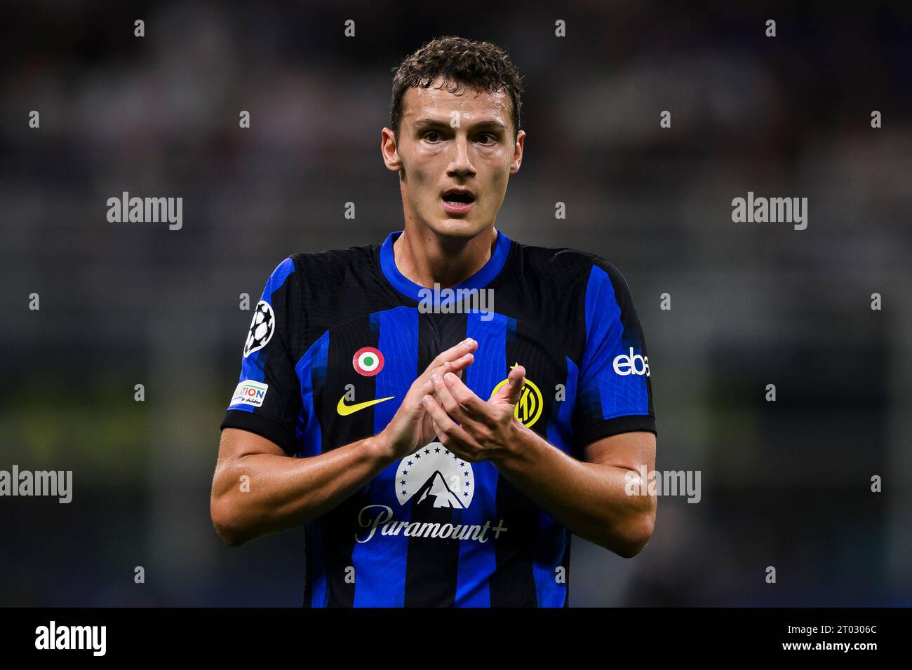 Milan, Italy. 3 October 2023. Benjamin Pavard of FC Internazionale ...