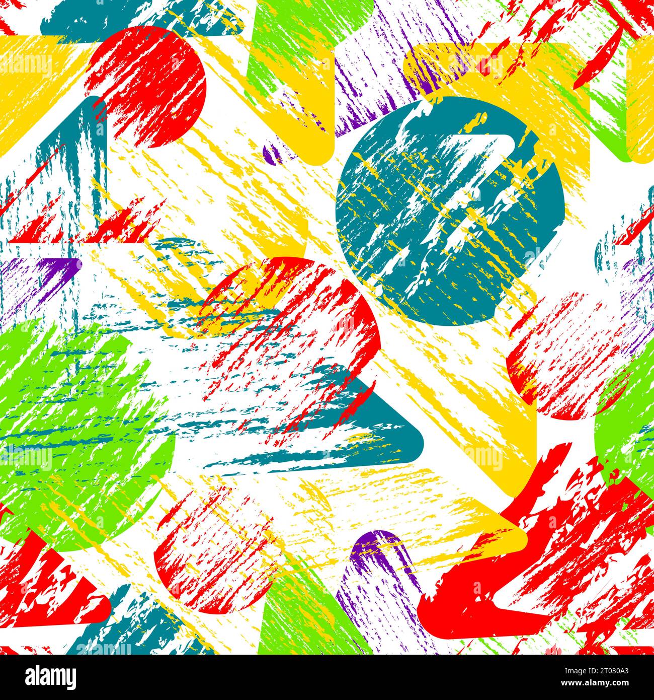 Creative doodle art seamless pattern with different shapes and textures ...