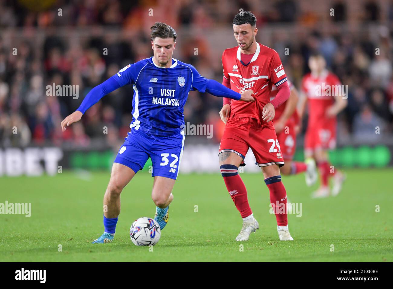 Middlesbrough, UK. 3rd October 2023. Cardiff City's Ollie Tanner ...