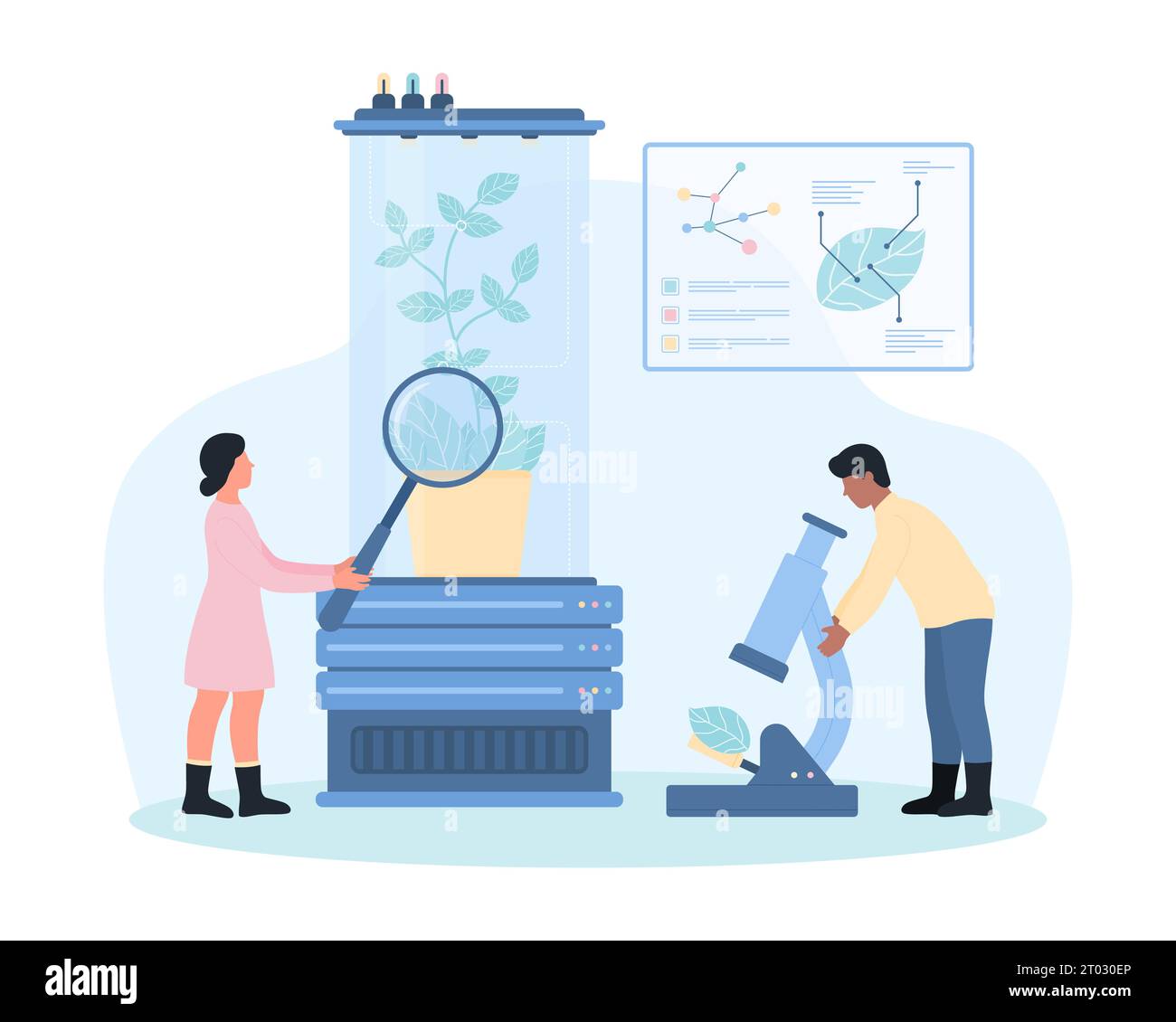 Agriculture and biotechnology lab research by scientists vector ...