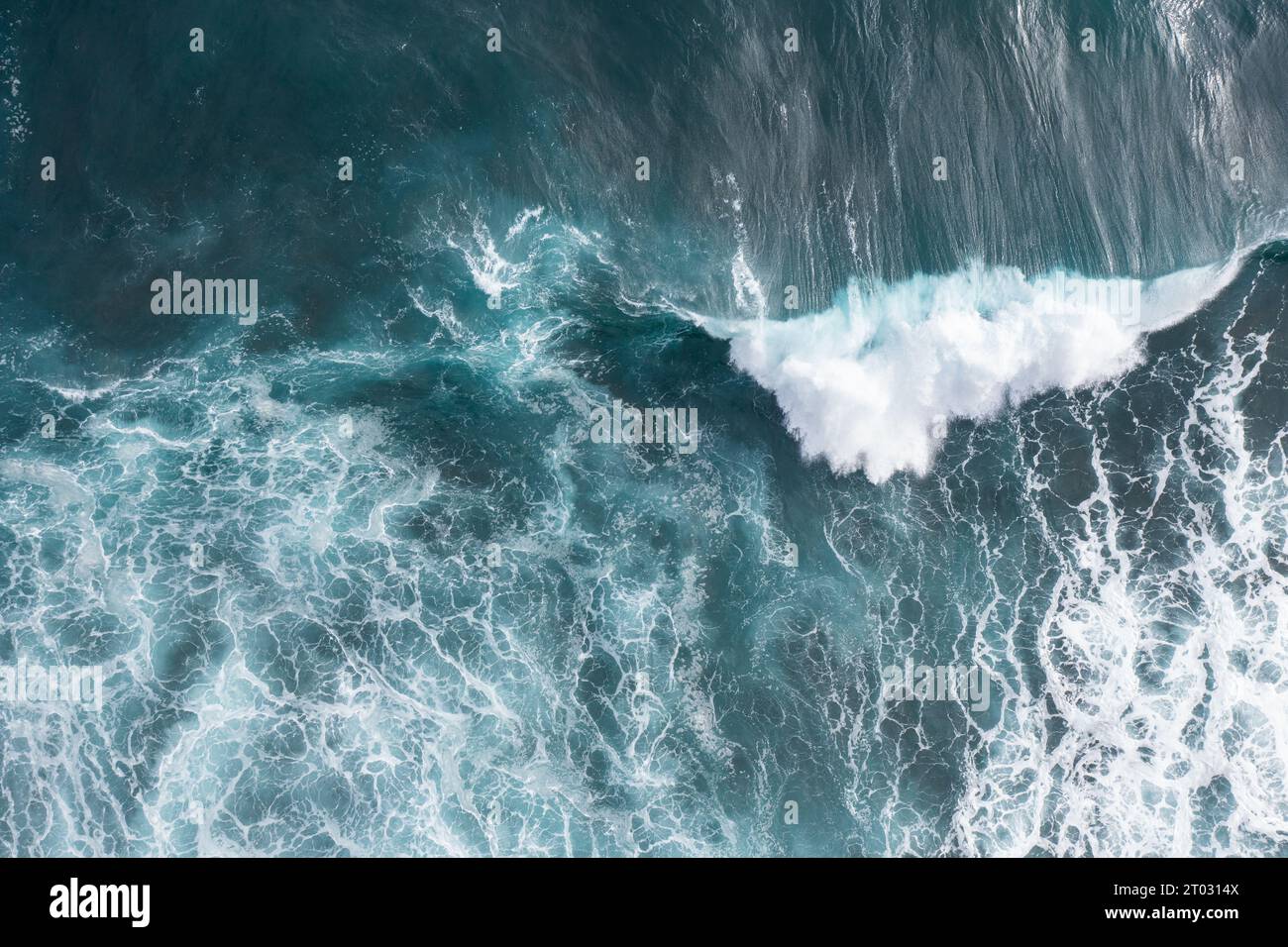 Big waves in the Atlantic Ocean from a bird's eye view off the coast of ...