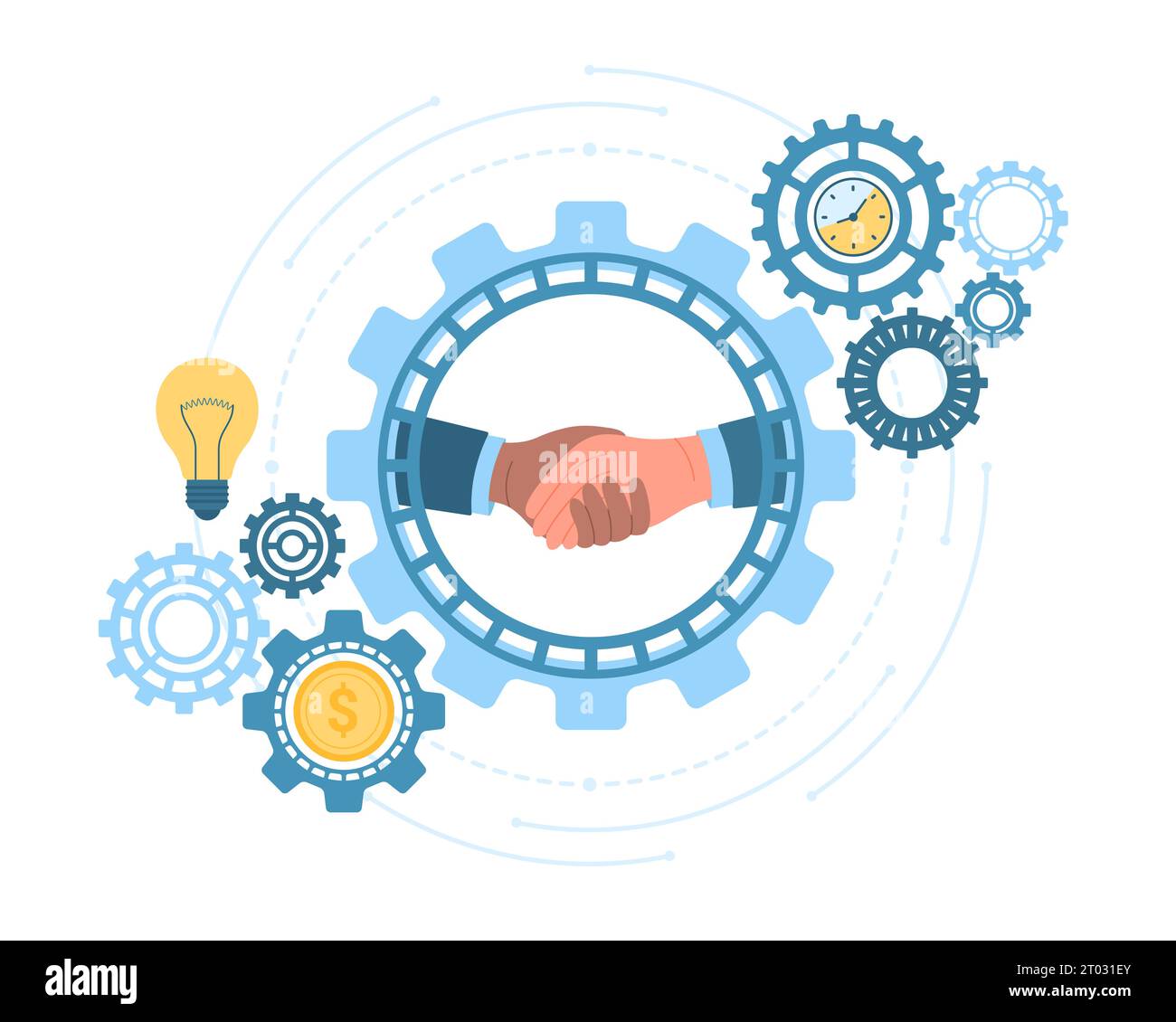 Productivity of teamwork, partnership vector illustration. Cartoon ...
