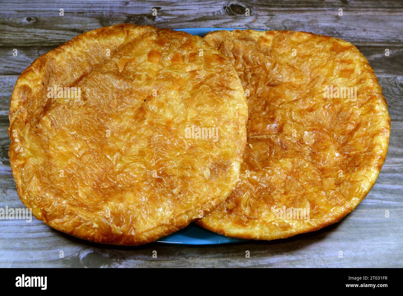 Egyptian Feteer meshaltet, layers upon layers of pastry dough with ...