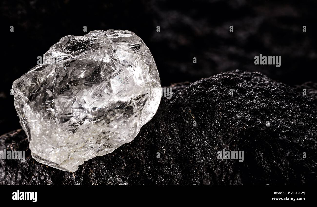 Rough diamond, precious stone in mines. Concept of mining and ...