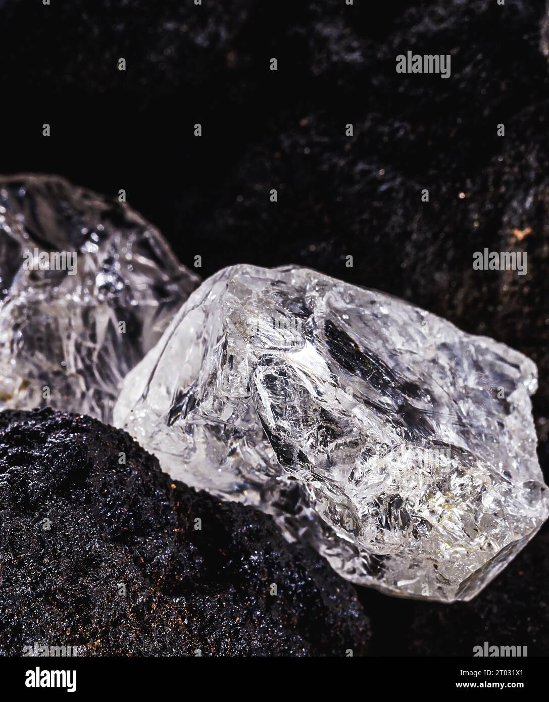 Rough diamond, precious stone in mines. Concept of mining and ...